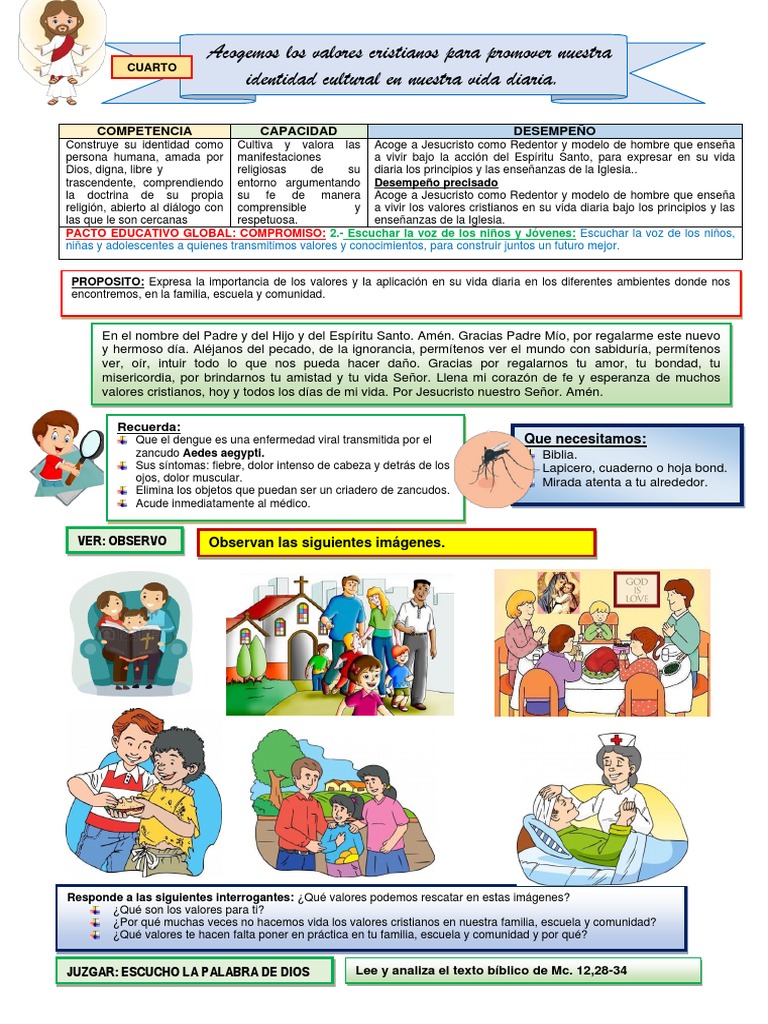 17.- Acogemos Los Valores Cristianos Cuarto | PDF