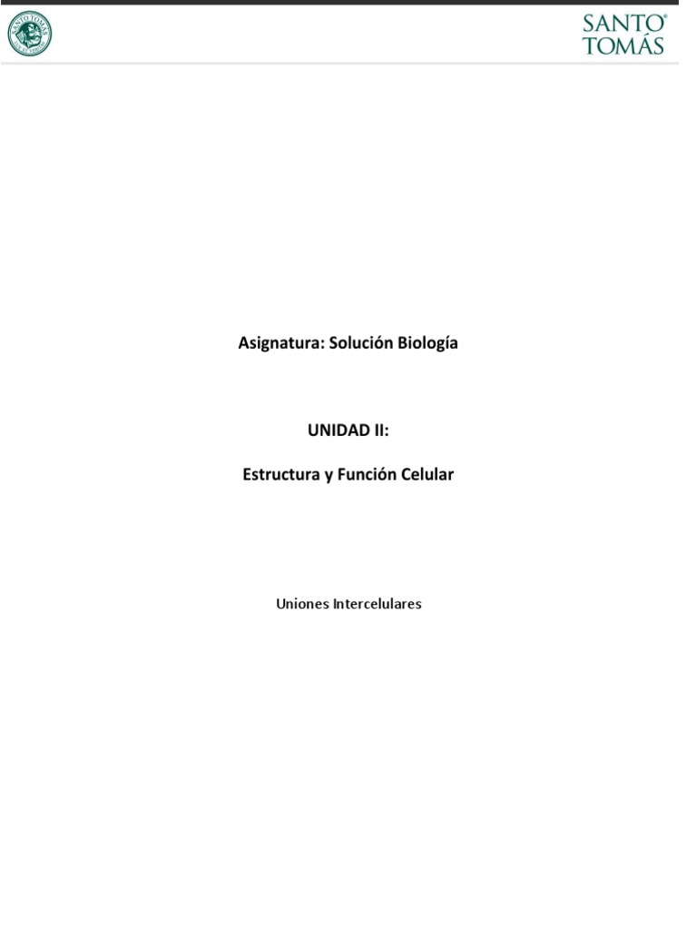 01 02 BIO-002 U02 Uniones Intercelulares | PDF | Bioquímica | Química