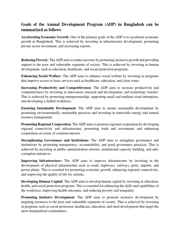 Goals and Contribution of ADP | PDF | Business | Finance & Money Management