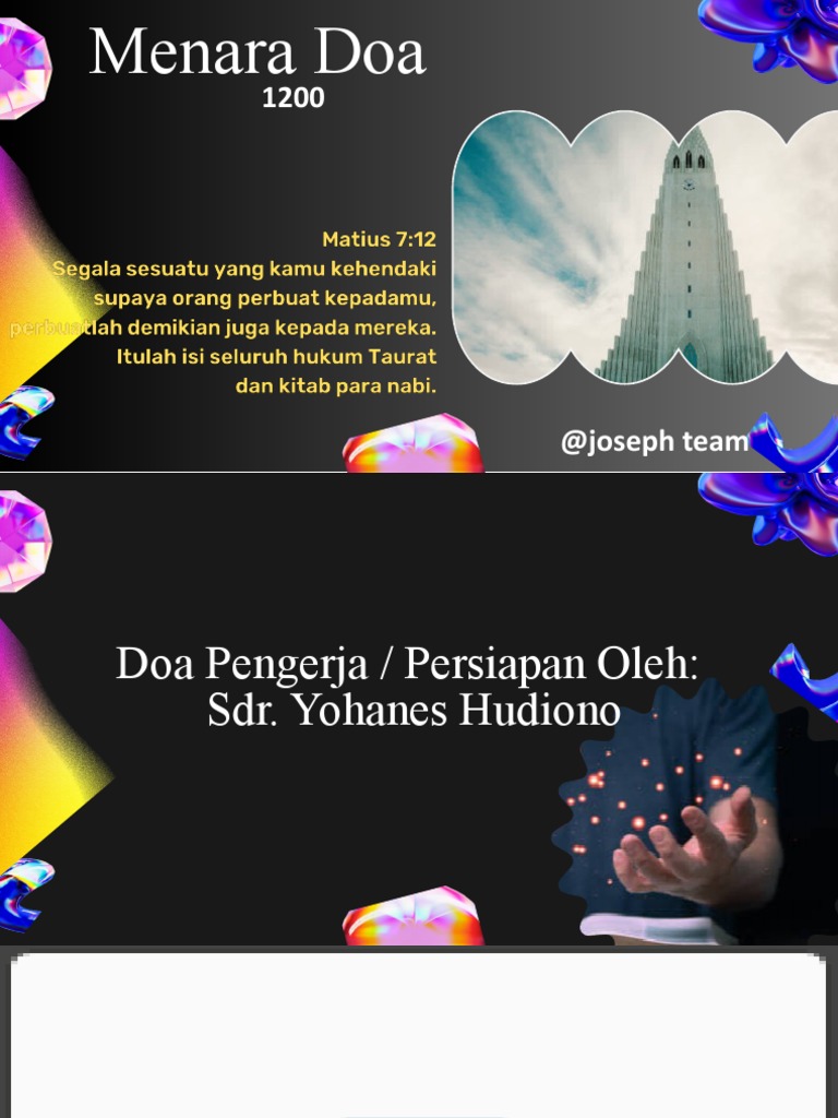 Doa dan Ibadah di Menara Doa SICC | PDF