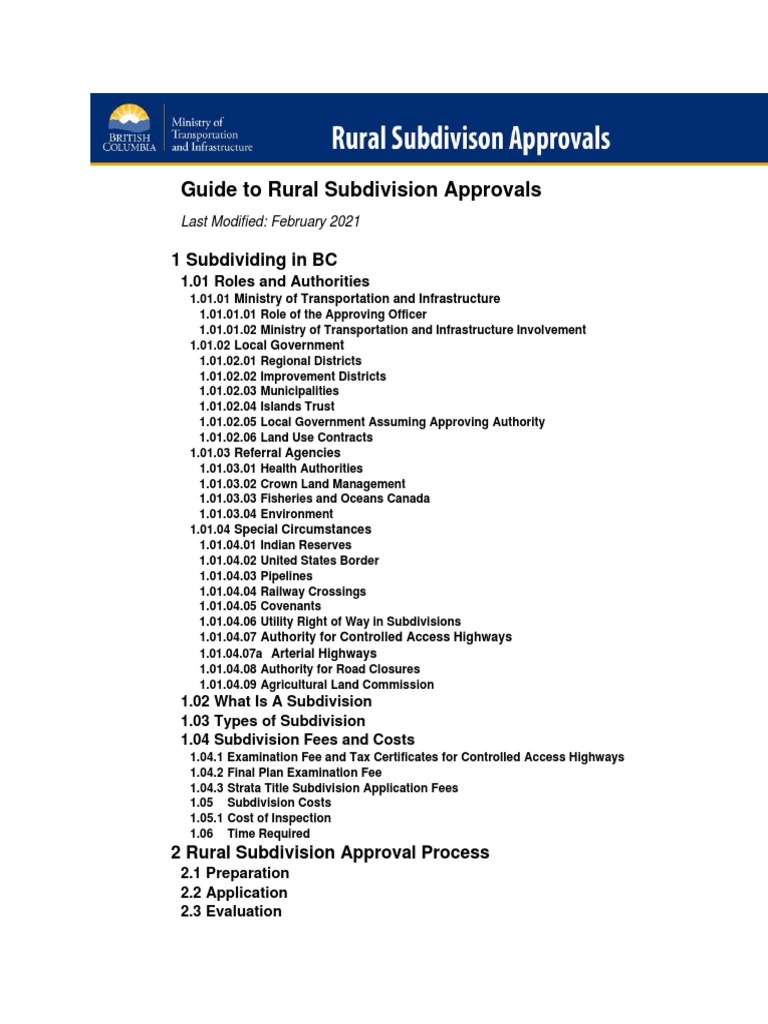RDNO Rural - Subdivision - Guide | PDF | Law