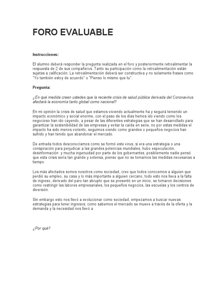 Foro Evaluable | PDF