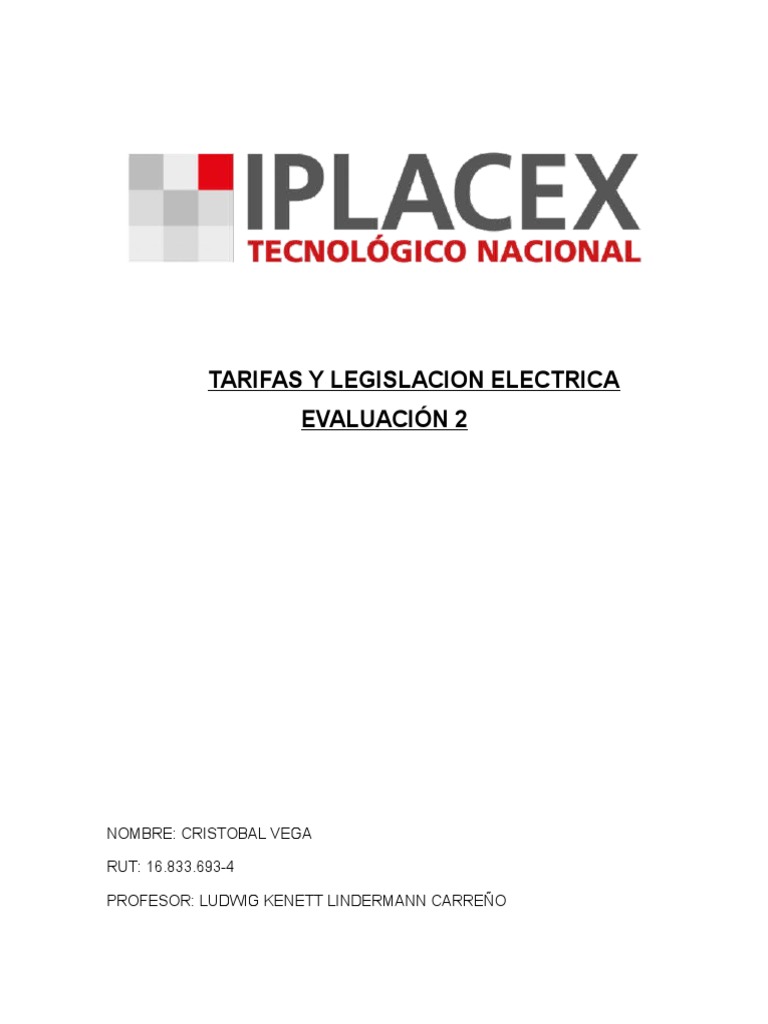 Tarifa y Legislación EVA2 Iplacex | PDF