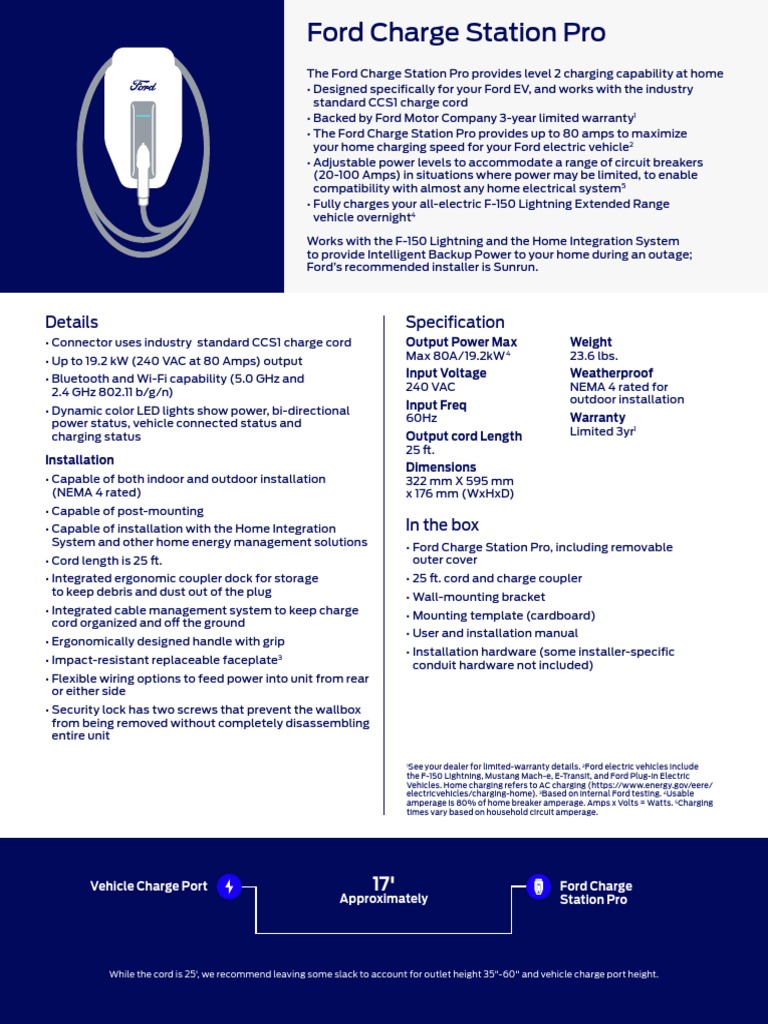 FordChargeStationPro-Specs 06 v3 | PDF | Electricity | Electric Power