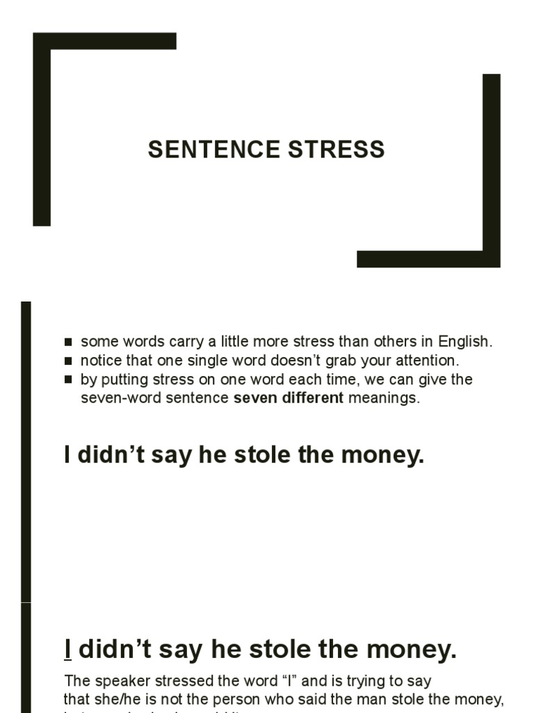 Understanding Sentence Stress in English | PDF
