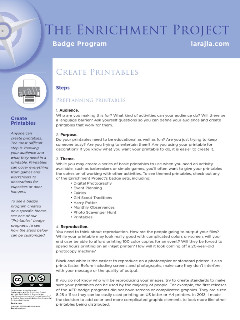 The Enrichment Project: Create Printables | PDF | Printer (Computing ...