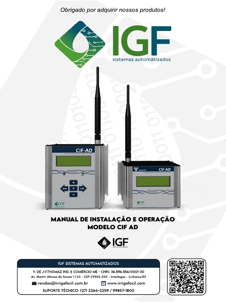 Instalação e Operação CIF-AD | PDF