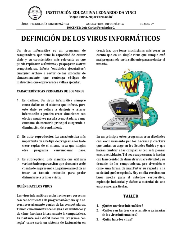 Definición de Los Virus Informaticos | PDF | Virus de computadora ...