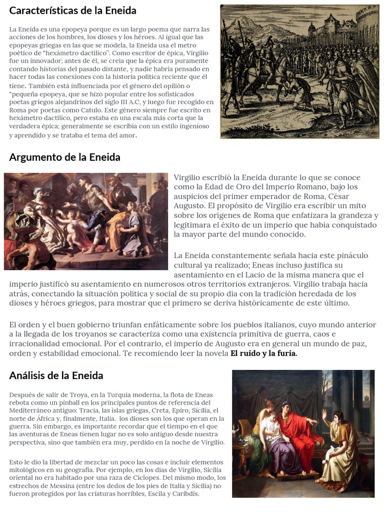 Análisis y Resumen de la Eneida | PDF | Historia | Clásicos