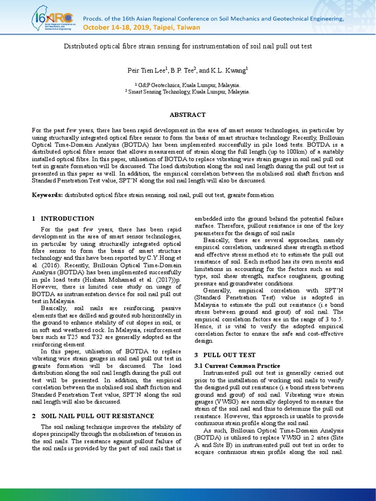 SA04-03-007 - MGS-007 - Distributed Optical Fibre Strain Sensing For Instrumentation of Soil ...