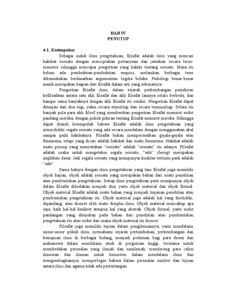 Bab Iv Kesimpulan Dan Saran | PDF