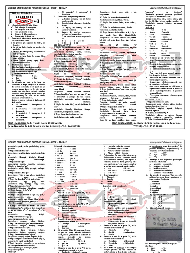 Practica III - Lexigrafía | PDF