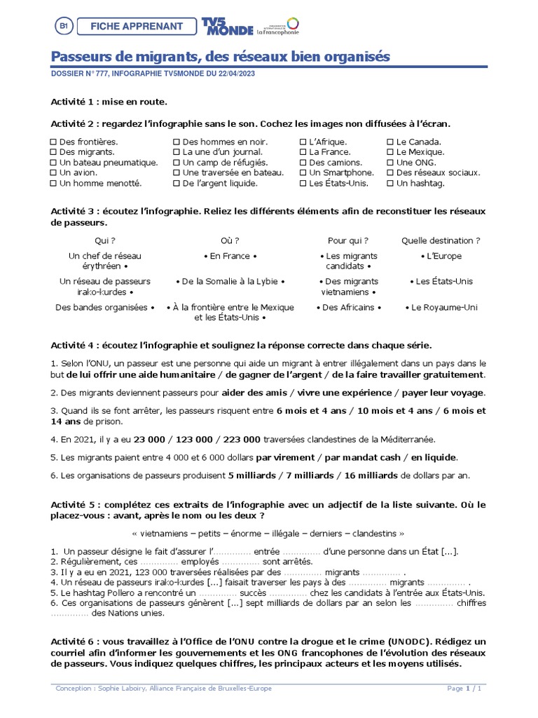 7jours 230505 Migrants B1 Apprenant | PDF