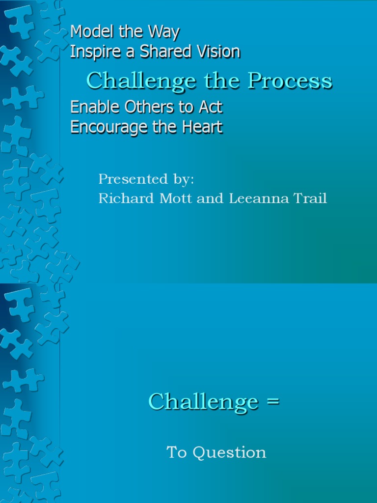 Challenge The Process: Model The Way Inspire A Shared Vision | PDF ...