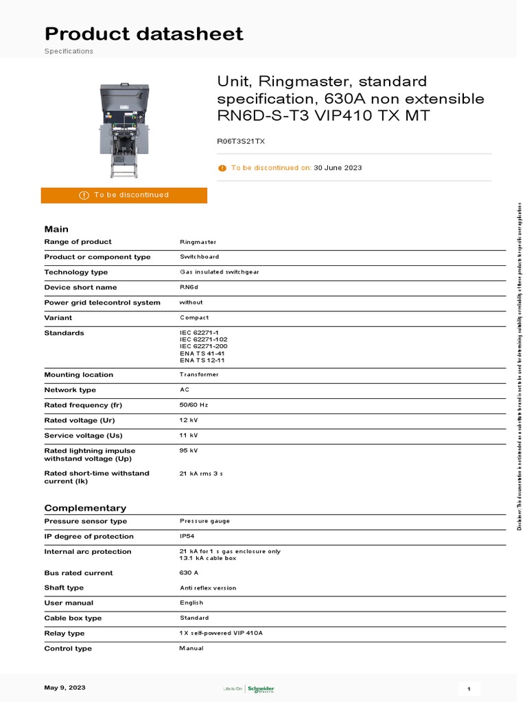 Ringmaster - RN2d - R06T3S21TX | PDF | Transformer | Electricity
