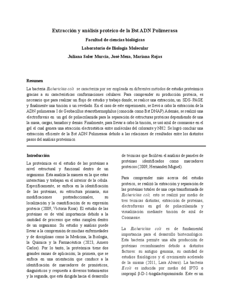 Formato General Informes | PDF | Proteínas | Tinción