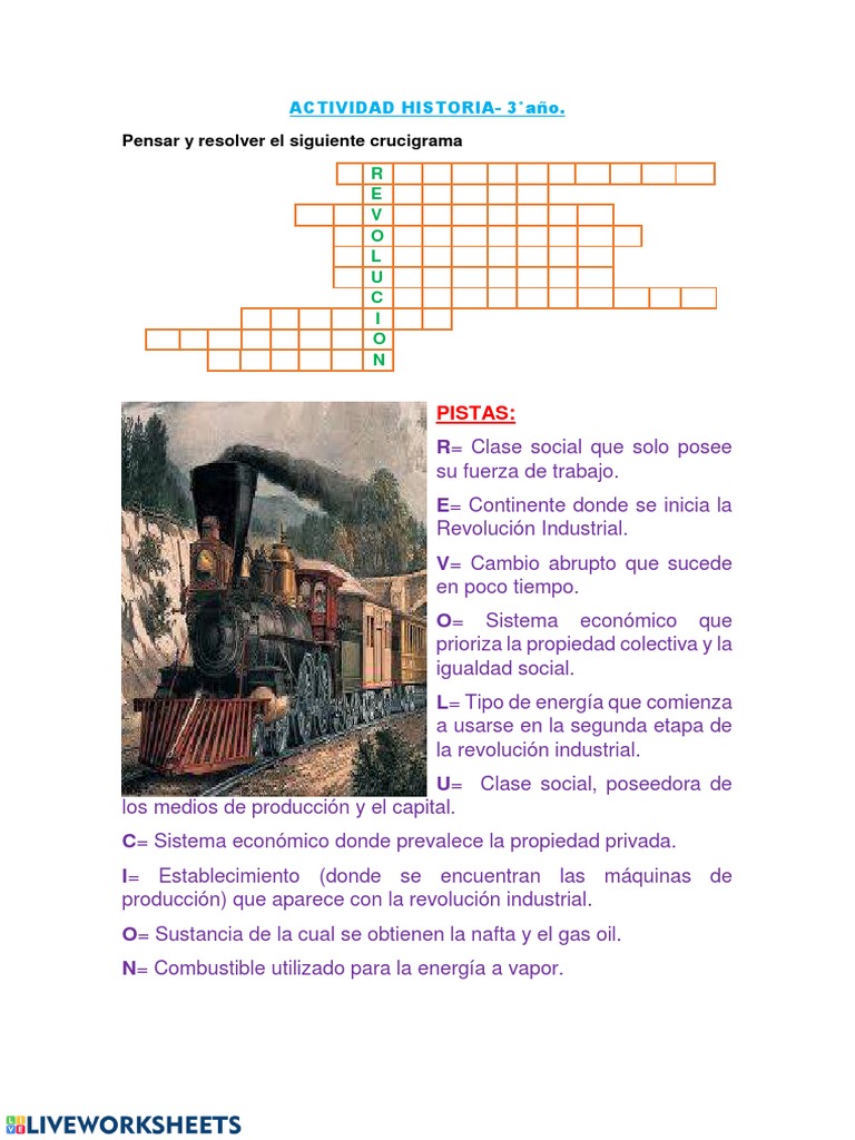 Crucigrama Revolucion Industrial Juego | PDF