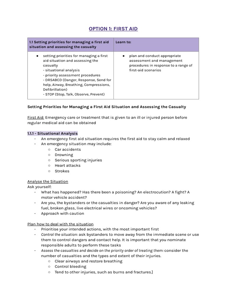 First Aid Priority Assessment Guide | PDF | First Aid | Cardiopulmonary Resuscitation