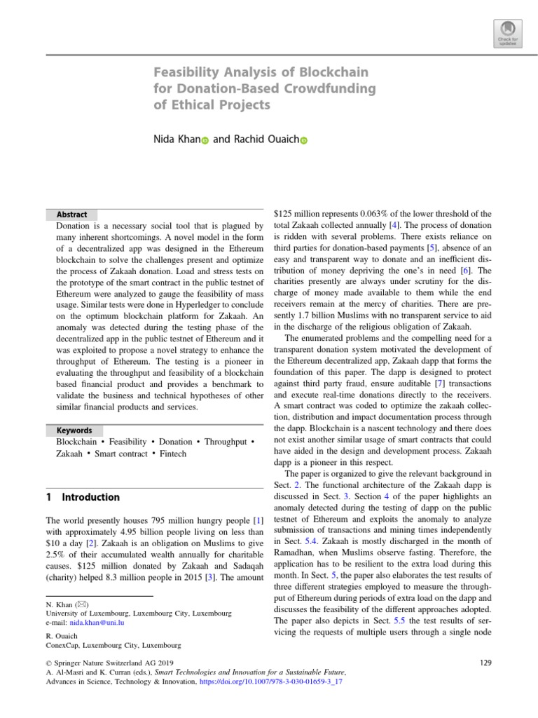 Feasibility Analysis Blockchain Donation-Based Crowdfunding Ethical ...