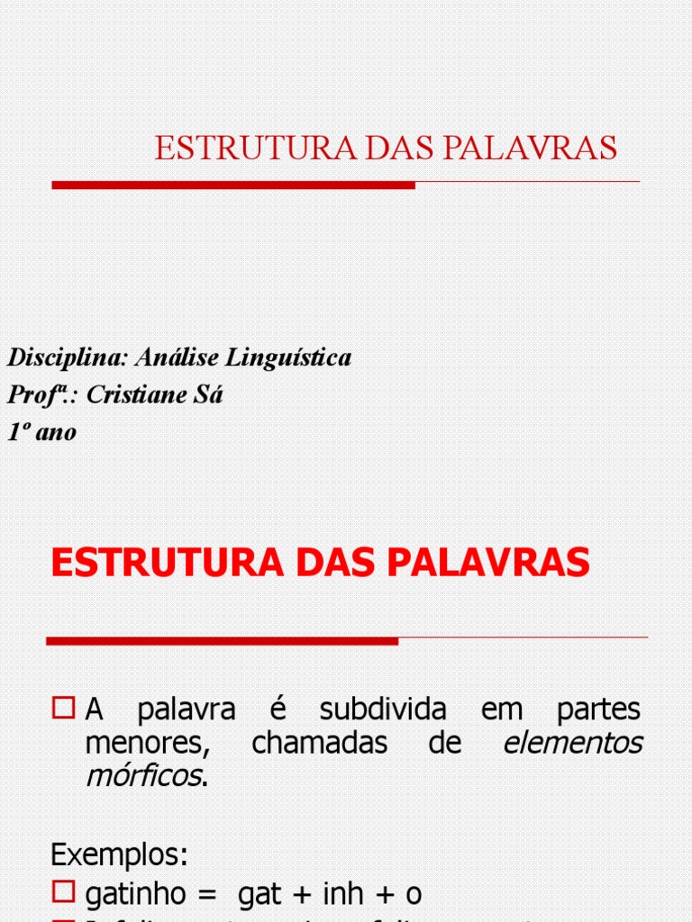 Exemplos de Parassíntese e Formação de Palavras | PDF | Palavra ...