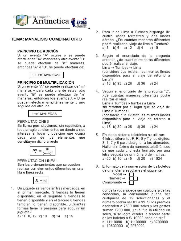 Analisis Combinatorio | PDF