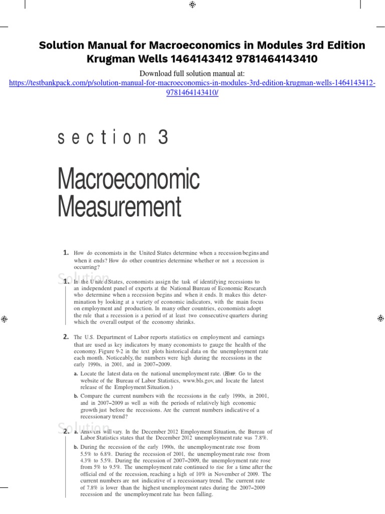 Solution Manual: Macroeconomics Modules | PDF | Finance & Money Management