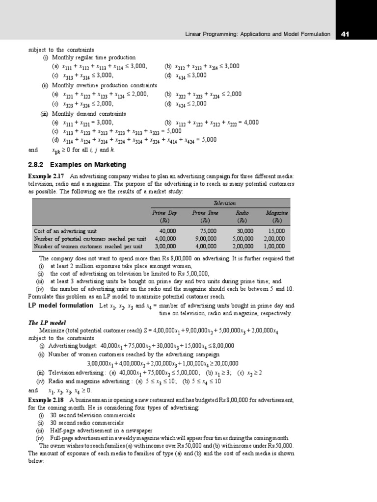 Linear Programming Model Formulation | PDF | Finance & Money Management | Art