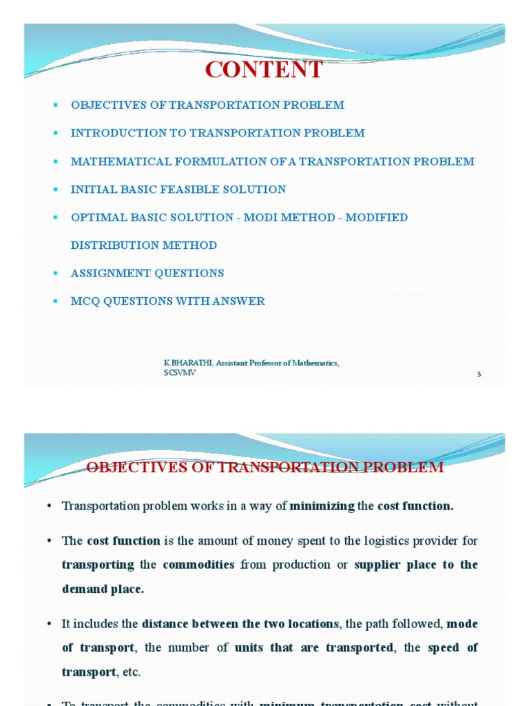 Microsoft PowerPoint - Transportation Problem | PDF | Mathematical Optimization | Transport