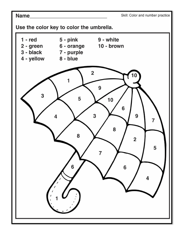 Number-Based Coloring Guide | PDF