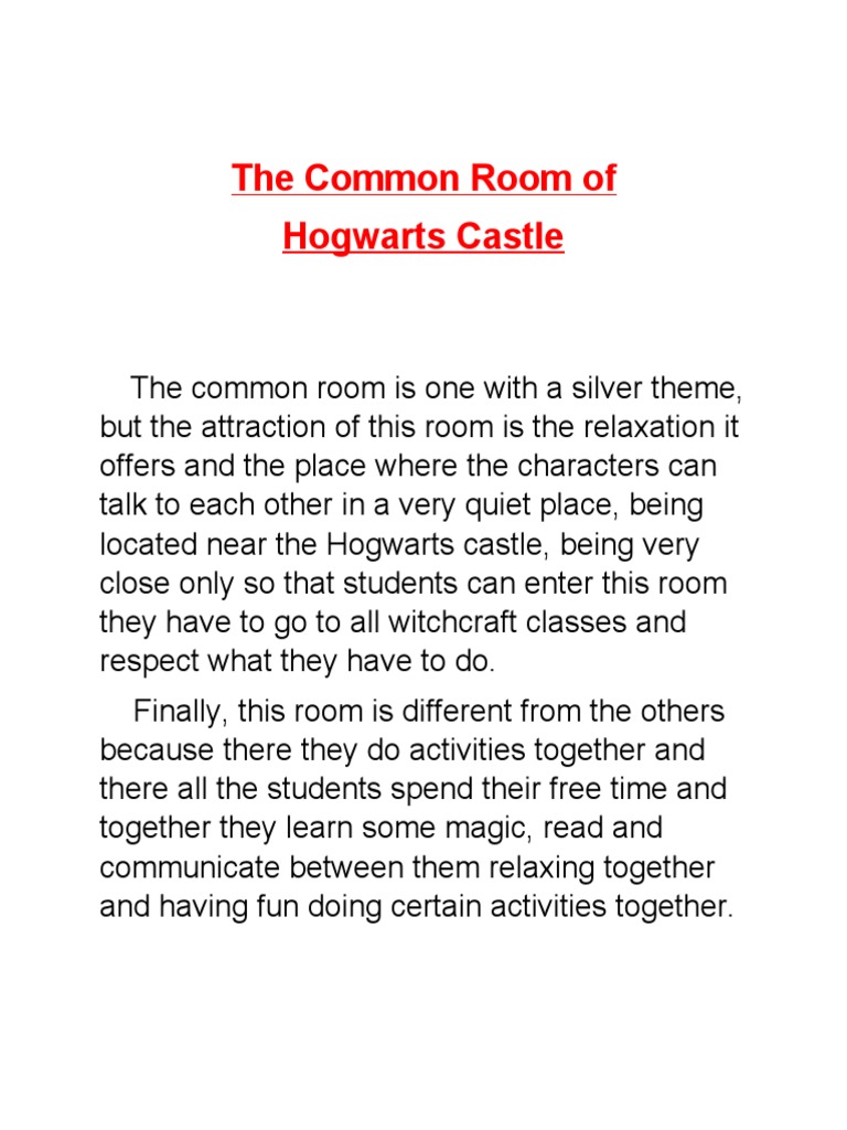 Proiect Engleza (Common Room) | PDF