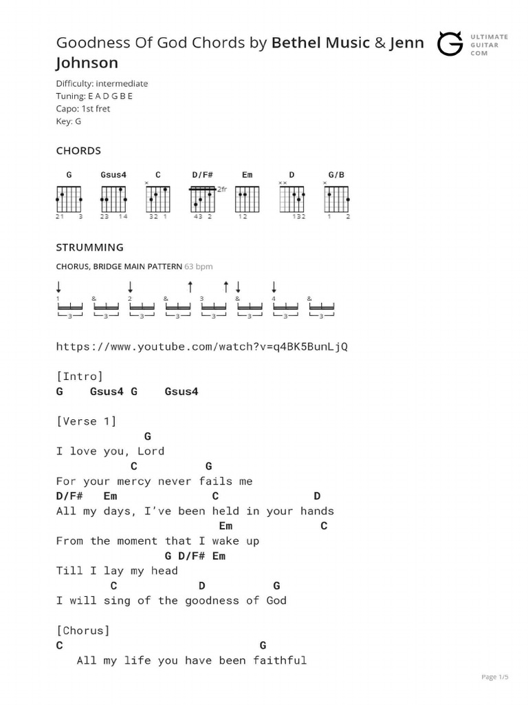 Goodness of God Chords | PDF