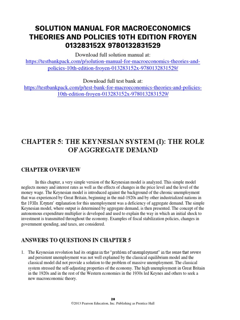 Froyen's Macroeconomics Solutions Manual | PDF | Business | Finance ...