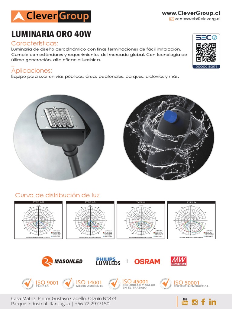 Ficha Tecnica Luminaria | PDF