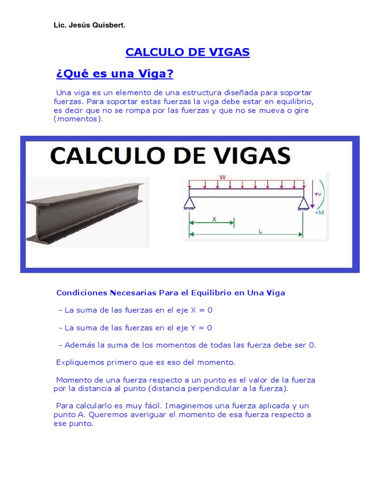 Calculo en Vigas | PDF | Viga (Estructura) | Fuerza