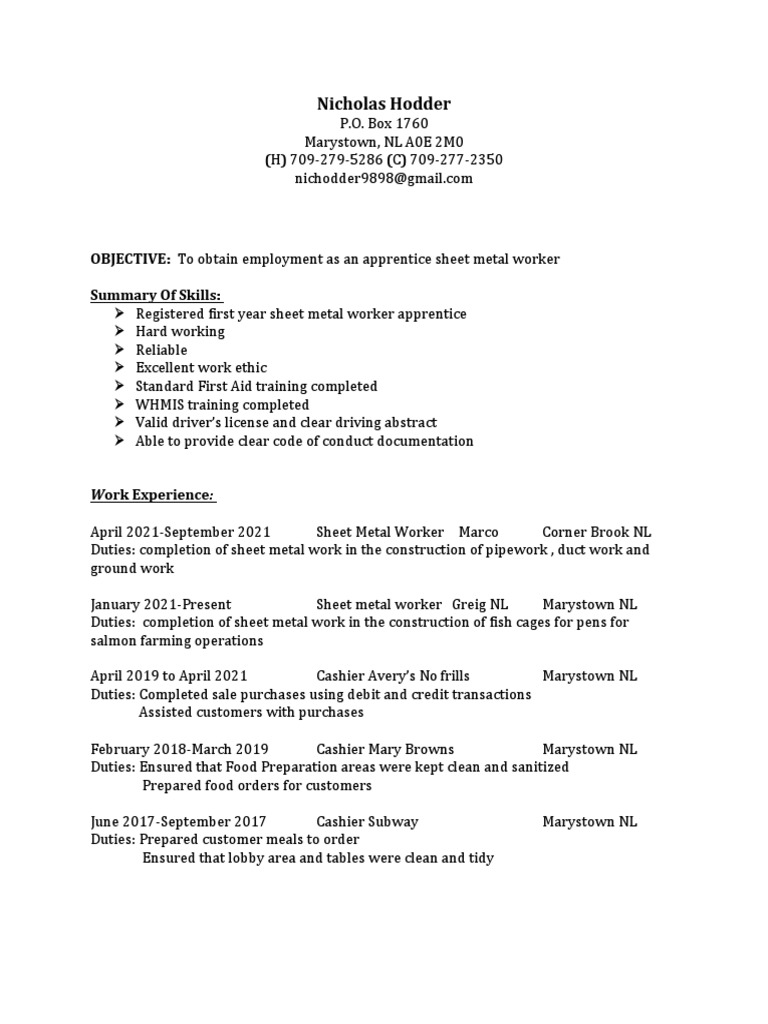Nicholas Hodder Resume Revised2 | PDF