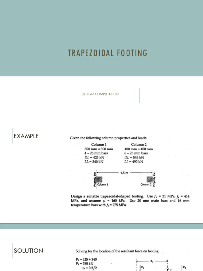Trapezoidal Footing | PDF