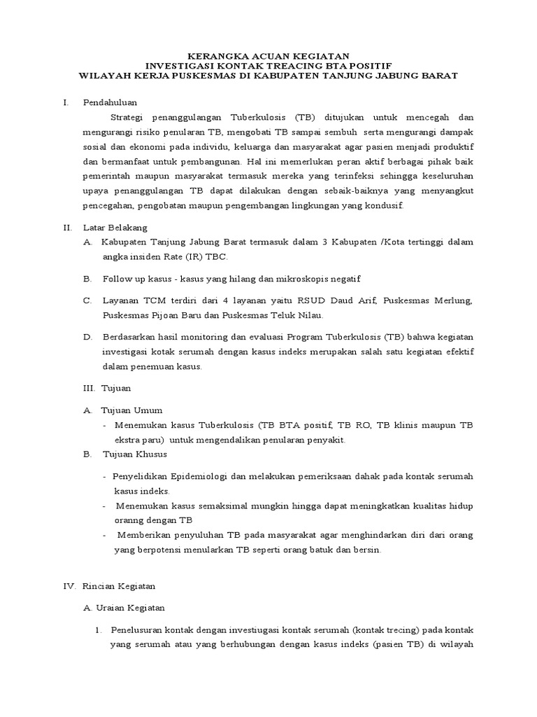 TOR TB Investigasi | PDF