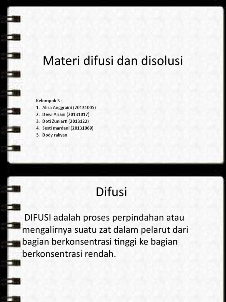 Materi Difusi Dan Disolusi | PDF