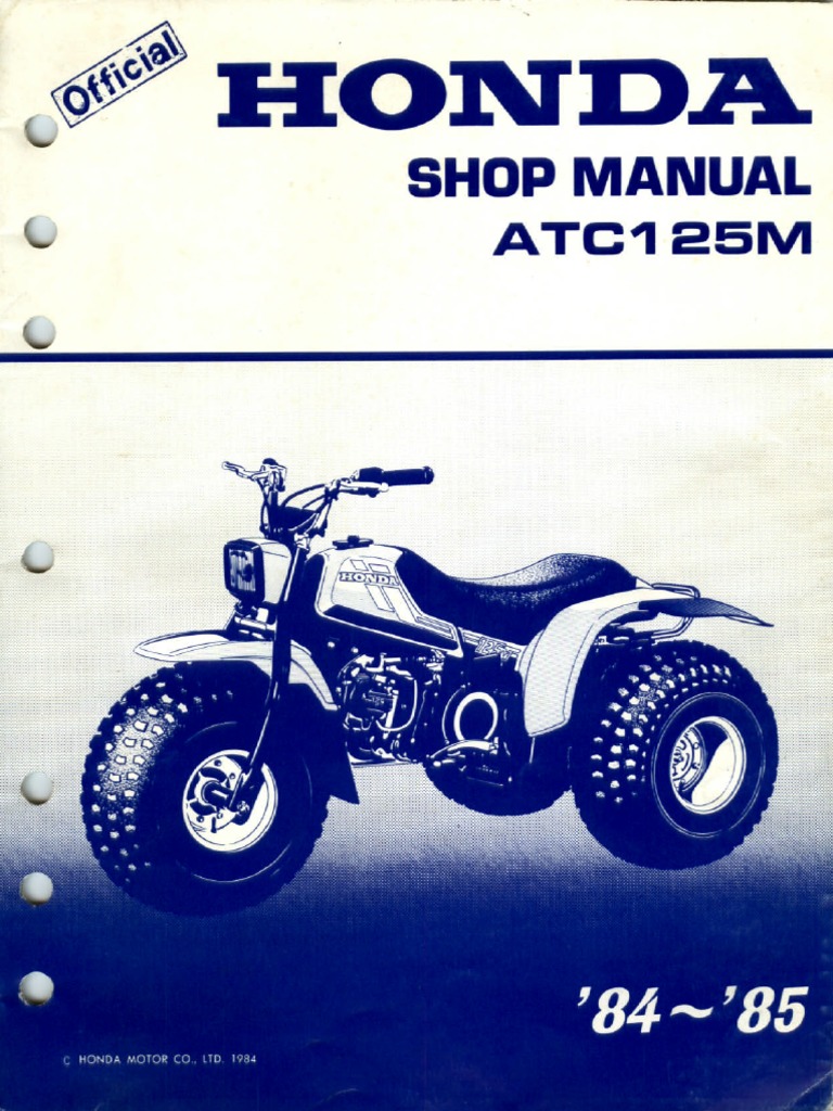 1984-85 Honda ATC125M Shop Manual | PDF