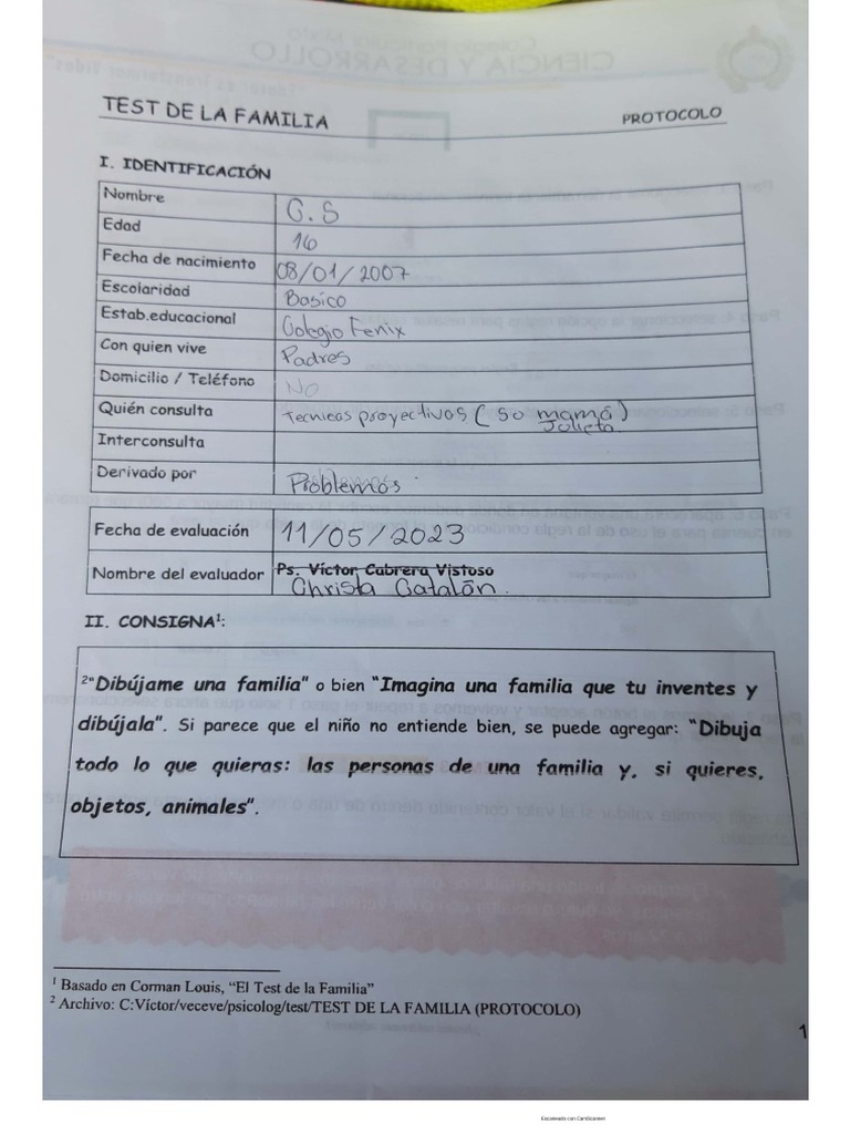 Test de La Familia | PDF