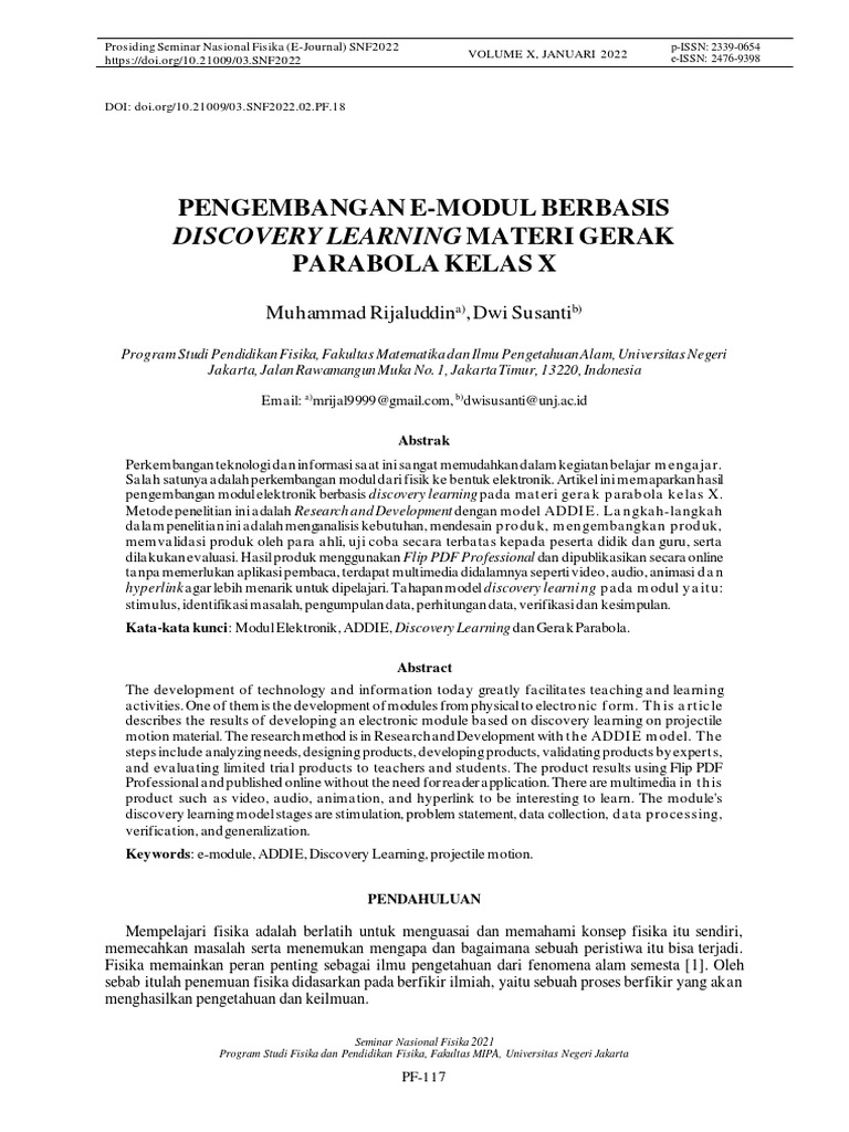 Pengembangan E-Modul Gerak Parabola | PDF