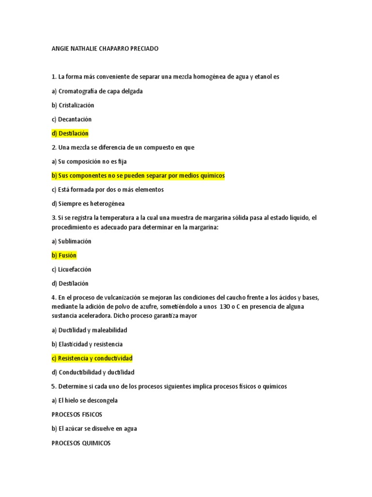 Angie Nathalie Chaparro Preciado | PDF | Agua | Mezcla