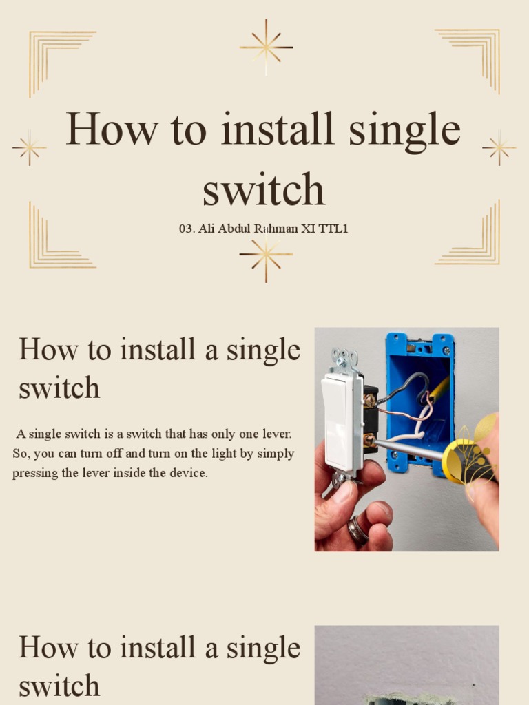 How To The Install Single Switch | PDF