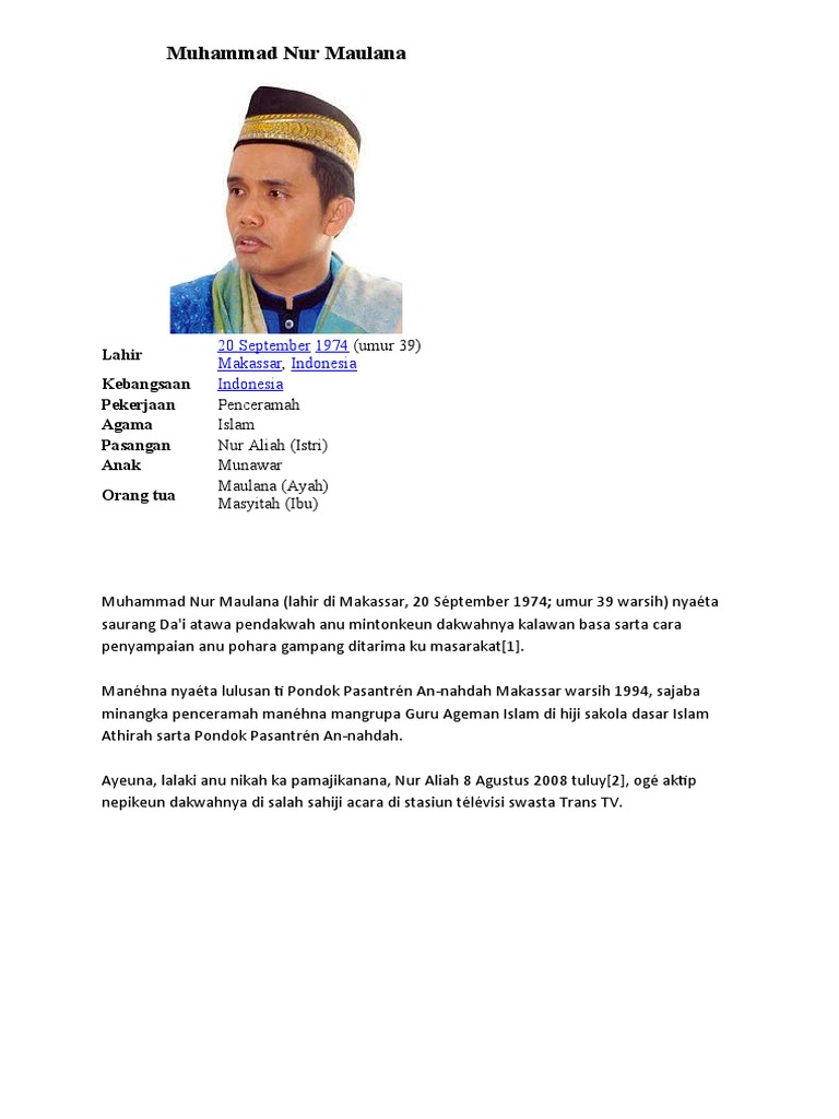 Biodata Artis Sunda | PDF