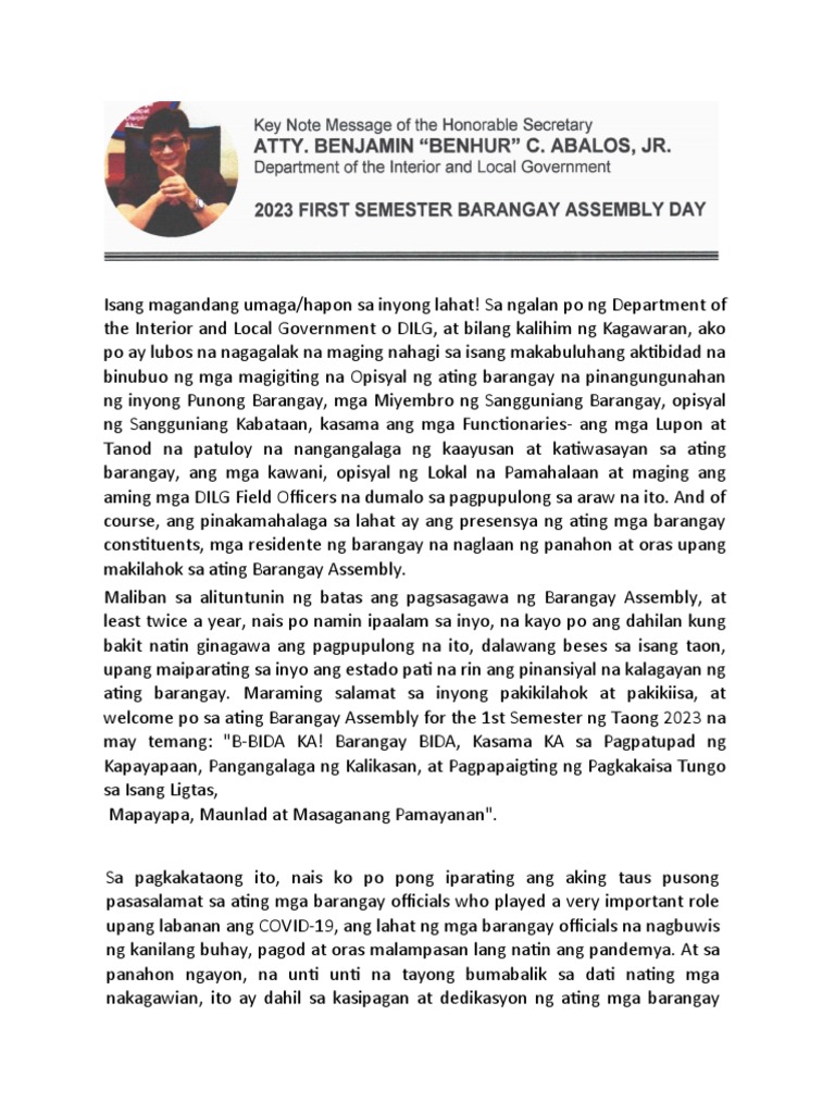 DILG Message | PDF