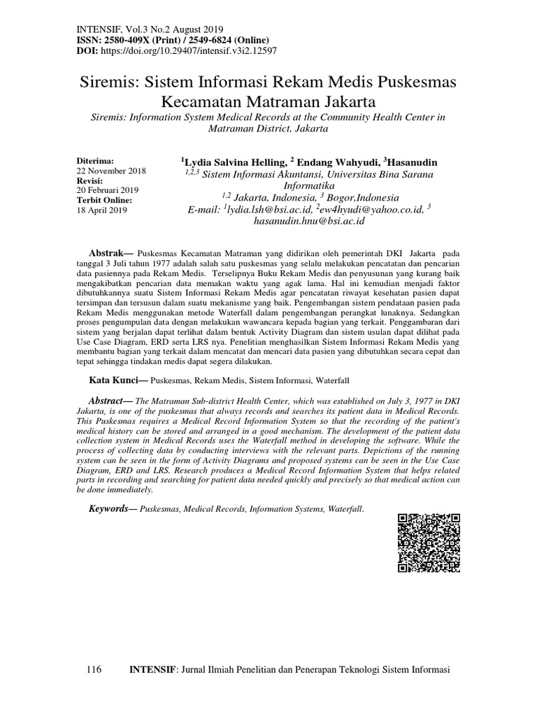 Siremis Sistem Informasi Rekam Medis Puskesmas Kec | PDF