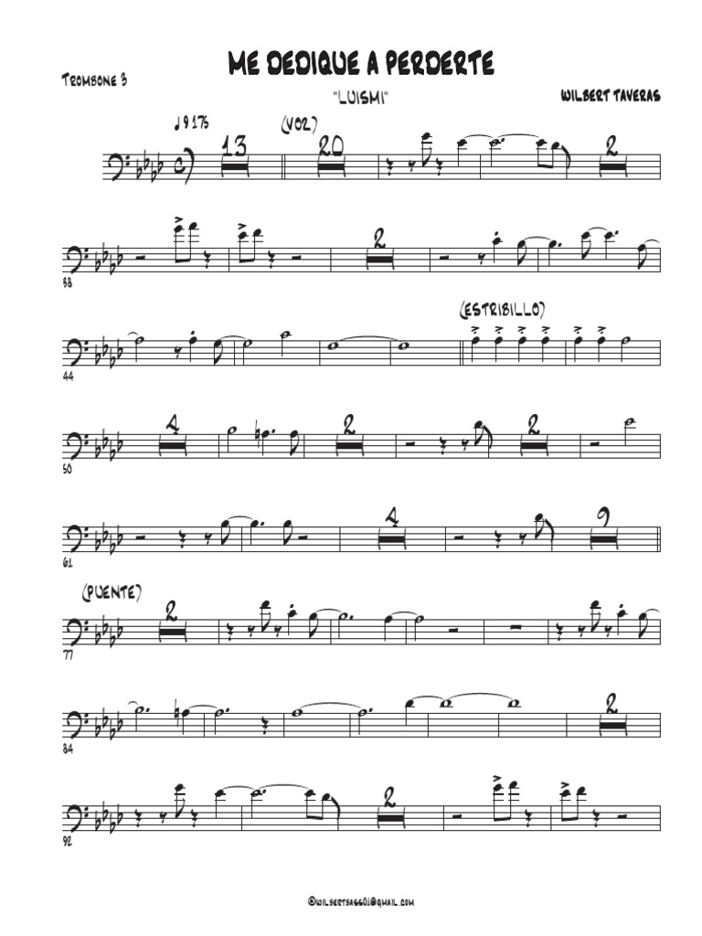 Me Dedique a Perderte - Trombone 3 | PDF