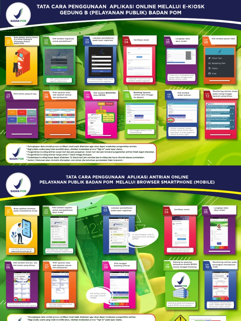 Tata Cara Penggunaan Aplikasi Antrian Online | PDF