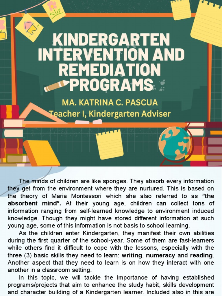 Intervention Kindergarten | PDF | Career & Growth