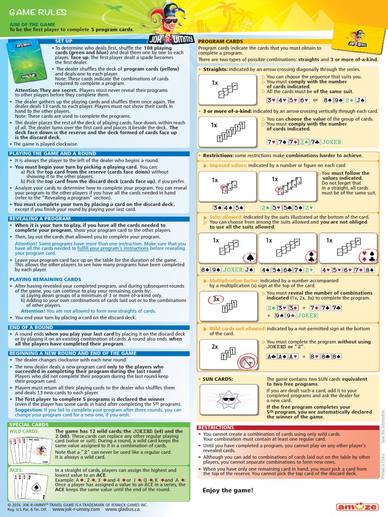 Joker Rummy Game Rules Explained | PDF